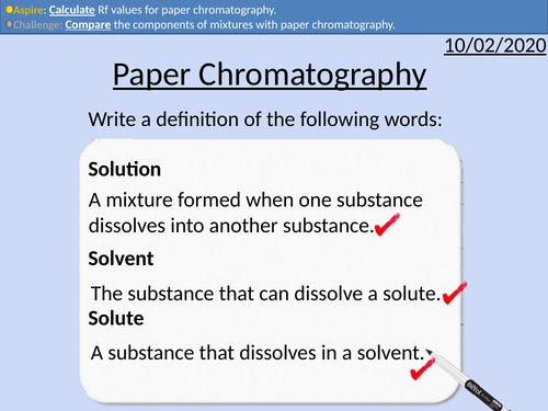 GCSE OCR Chemistry C2.1 Purity and Separating Mixtures | Teaching Resources
