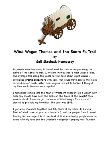 Santa Fe Trail: Wind Wagon Thomas(Reading Passage) | Teaching Resources