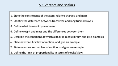 A level Physics (6.1) Vectors and scalars (Forces in equilibrium ...