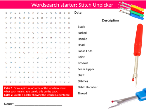 Stitch Unpicker Wordsearch Puzzle Sheet Keywords Settler Starter Cover ...