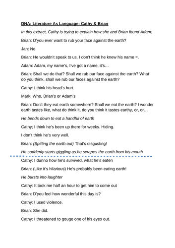 Revision Resources: DNA by Dennis Kelly | Teaching Resources