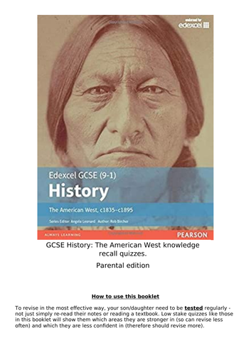 GCSE History: American West: Quizzes/revision - knowledge recall ...