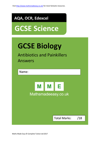 GCSE Edexcel Biology Health,Disease and the development of medicines ...