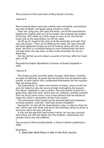 Mary Queen of Scots | Teaching Resources