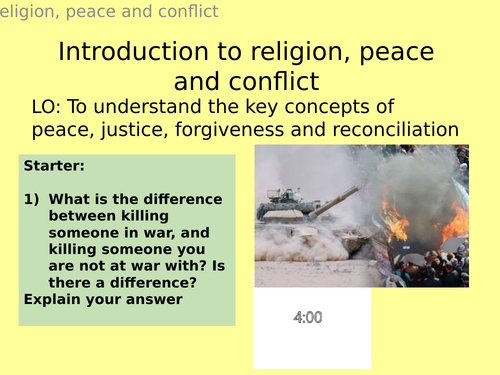 AQA GCSE RE RS - 1 Peace and Conflict - Theme D: Religion, Peace and ...