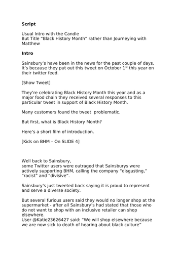 Black History Month Assembly | Teaching Resources