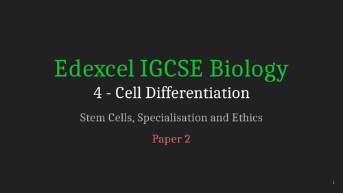 Edexcel IGCSE Biology Presentations Chapter 1 - Living Organisms ...