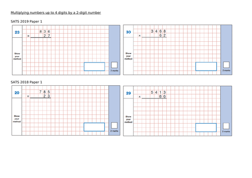 KS2 Maths - Multiplying numbers up to 4 digits by a 2-digit number SATs ...