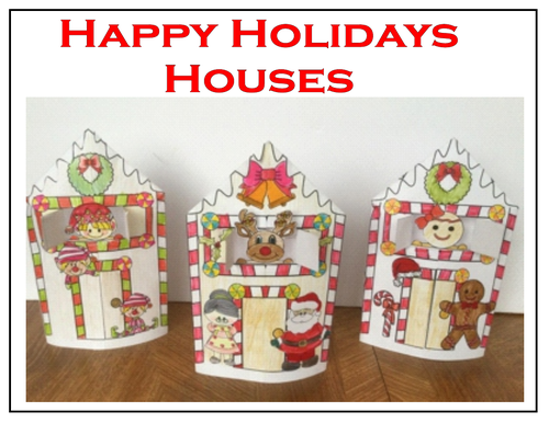 Christmas Crafts - Happy Holidays Houses | Teaching Resources