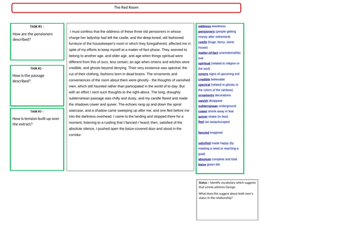 5 Gothic Extracts: activities & glossaries | Teaching Resources