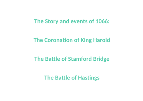 The events of 1066 | Teaching Resources