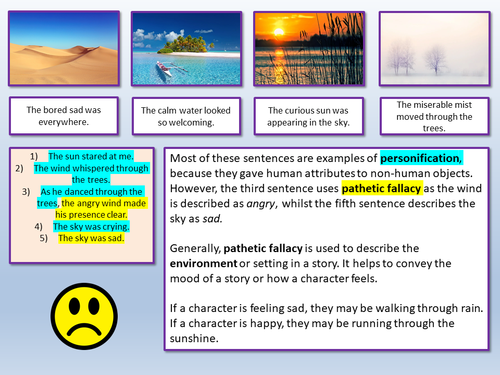 Creative Writing Pathetic Fallacy | Teaching Resources