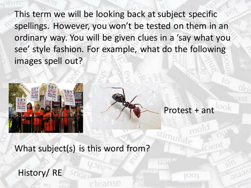 KS3 subject specific spellings - Literacy activities for whole school ...