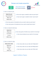 Recipes and simple proportion | Teaching Resources