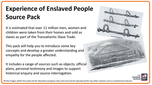 Experience of Enslaved people source pack | Teaching Resources