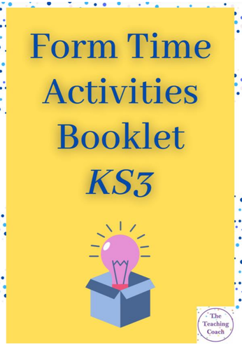 KS3 Form Tutor Time - Pastoral Activity Booklet | Teaching Resources