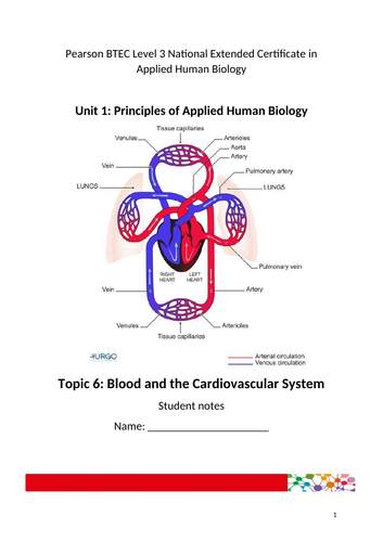 Applied Human Biology BTEC Level 3 Unit 1 A Anatomy and Physiology only | Teaching Resources