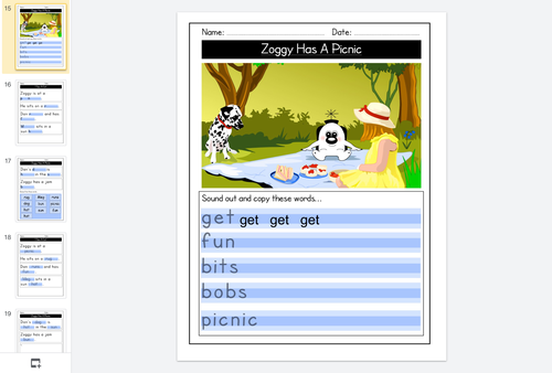 Phonic Writing Practice & Comprehension: Initial Sounds & Three Letter ...