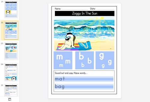 Phonic Writing Practice & Comprehension: Initial Sounds & Three Letter ...