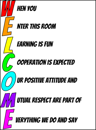 Classroom welcome signs | Teaching Resources