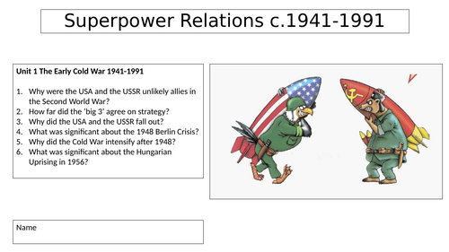 Edexcel Superpower Relations=Early Cold War Unit | Teaching Resources