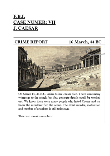 Caesar's Murder Evidence Pack KS2 | Teaching Resources