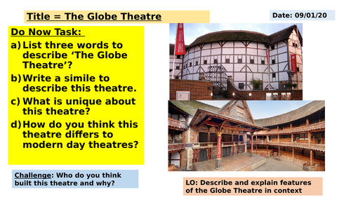 Globe Theatre Lessons | Teaching Resources