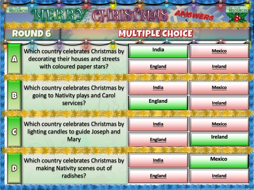 Christmas around the World KS2 Quiz | Teaching Resources