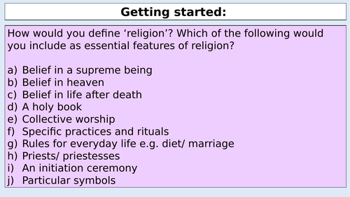 Definitions of religion | Teaching Resources