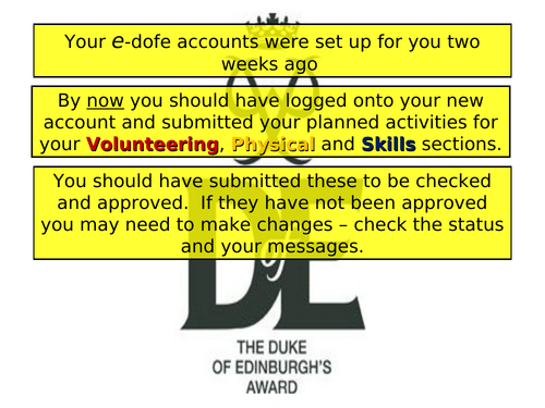DofE Bronze, Silver, Gold Training eDofE UPLOADING EVIDENCE (Week 6 ...