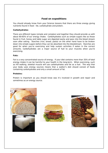 DofE Bronze, Silver, Gold Training Exped Food (Week 10) Duke of ...