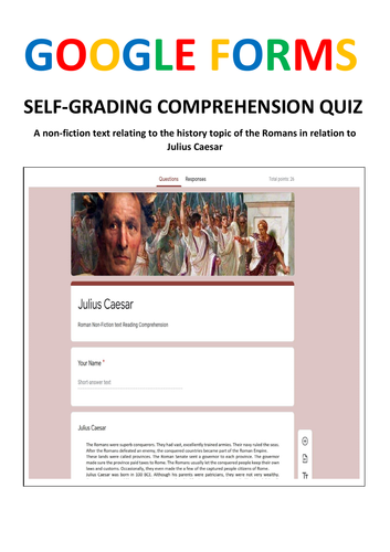 Google Classroom Forms Quiz Reading Comprehension - Julius Caesar Non ...