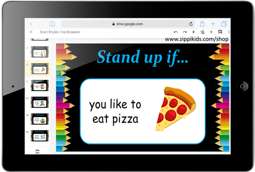 Brain Breaks / Ice Breakers – 80 Google Slides with music | Teaching ...