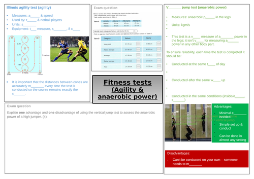 Level 2 BTEC Sport - Fitness tests revision sheets unit 1 | Teaching ...