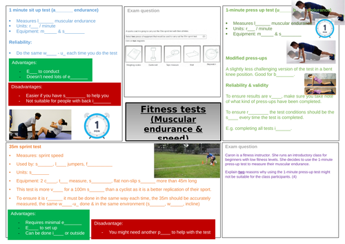 Level 2 BTEC Sport - Fitness tests revision sheets unit 1 | Teaching ...