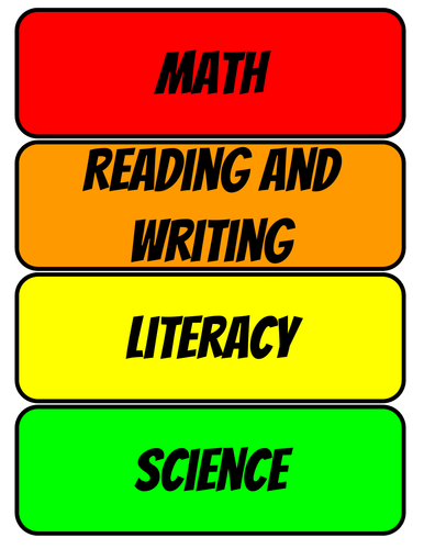 Classroom timetable cards (basic version) | Teaching Resources
