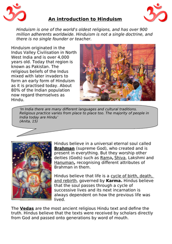 An introduction to Hinduism | Teaching Resources