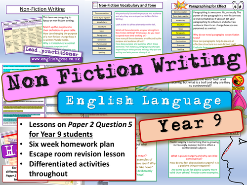 English Year 9 Complete | Teaching Resources