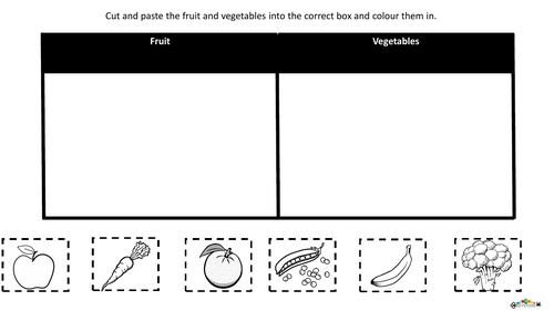 Cut and paste fruit and vegetables | Teaching Resources