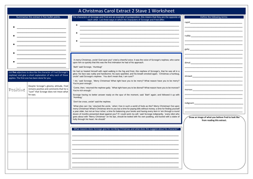 A Christmas Carol Ten Revision Worksheets | Teaching Resources