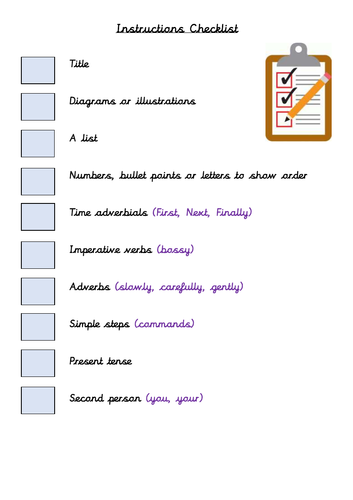 Writing Instructions | Teaching Resources
