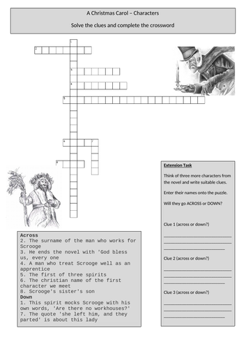 A Christmas Carol STARTER ACTIVITIES - Characters x 3 Worksheets ...