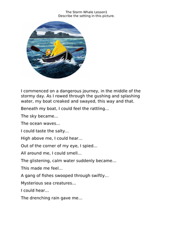 The Storm Whale: Setting Description Resources | Teaching Resources