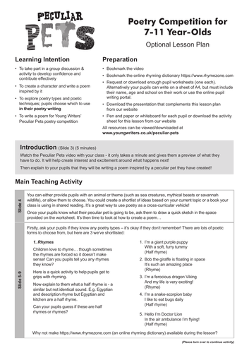 Peculiar Pets Poetry Writing Activity & Resources | Teaching Resources