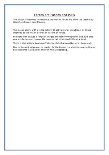 Year 5 Forces Lesson (Differentiated) - Start of Topic | Teaching Resources
