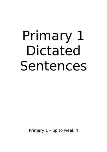 NL Active Literacy - Stage 1 Dictated sentences | Teaching Resources