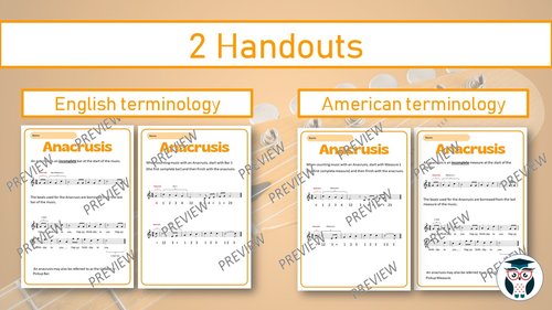 Anacrusis - PowerPoint, Handout and 4 Worksheets | Teaching Resources