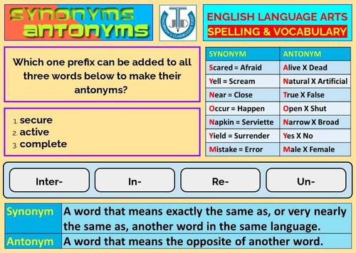SYNONYMS AND ANTONYMS: 37 BOOM CARDS | Teaching Resources