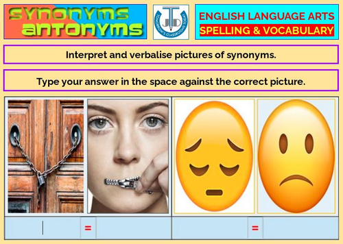 SYNONYMS AND ANTONYMS: 37 BOOM CARDS | Teaching Resources