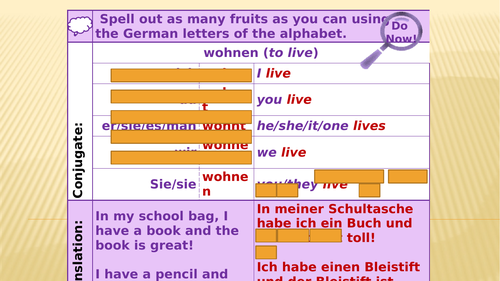 Y7 German Lesson 14 and 15 - Speaking or Writing Assessment | Teaching ...